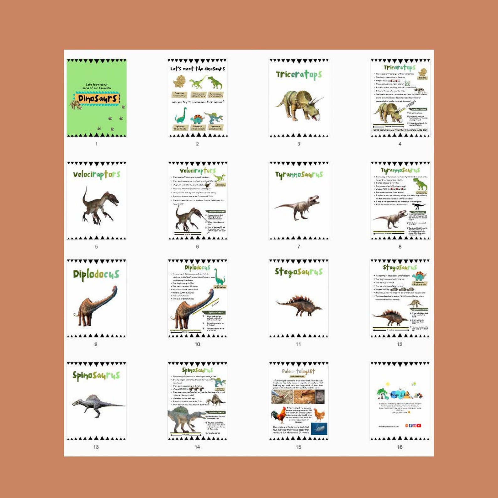 Lets Learn About Dinosaurs Informative Fun Fact File Printable/learning ...