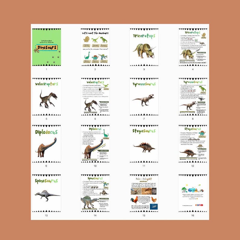 Lets Learn About Dinosaurs Informative Fun Fact File Printable/learning ...