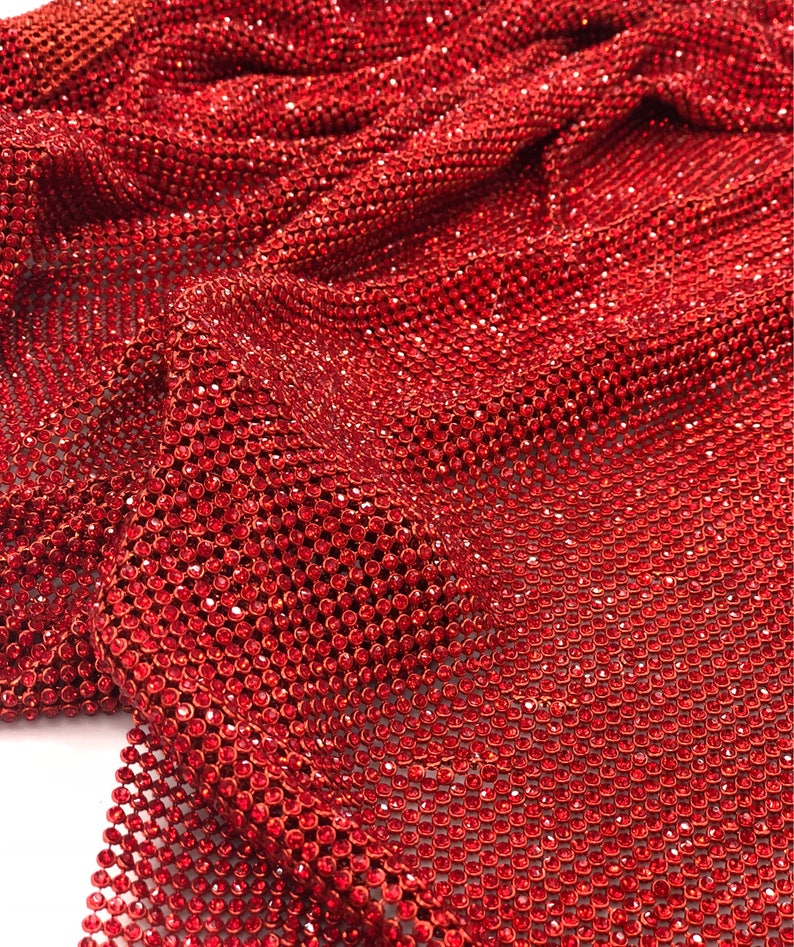 Red Rhinestone Sheet Red Crystal Fabric Red Rhinestone - Etsy UK