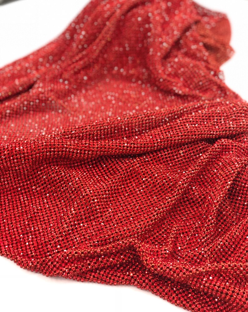 Red Rhinestone Sheet Red Crystal Fabric Red Rhinestone | Etsy