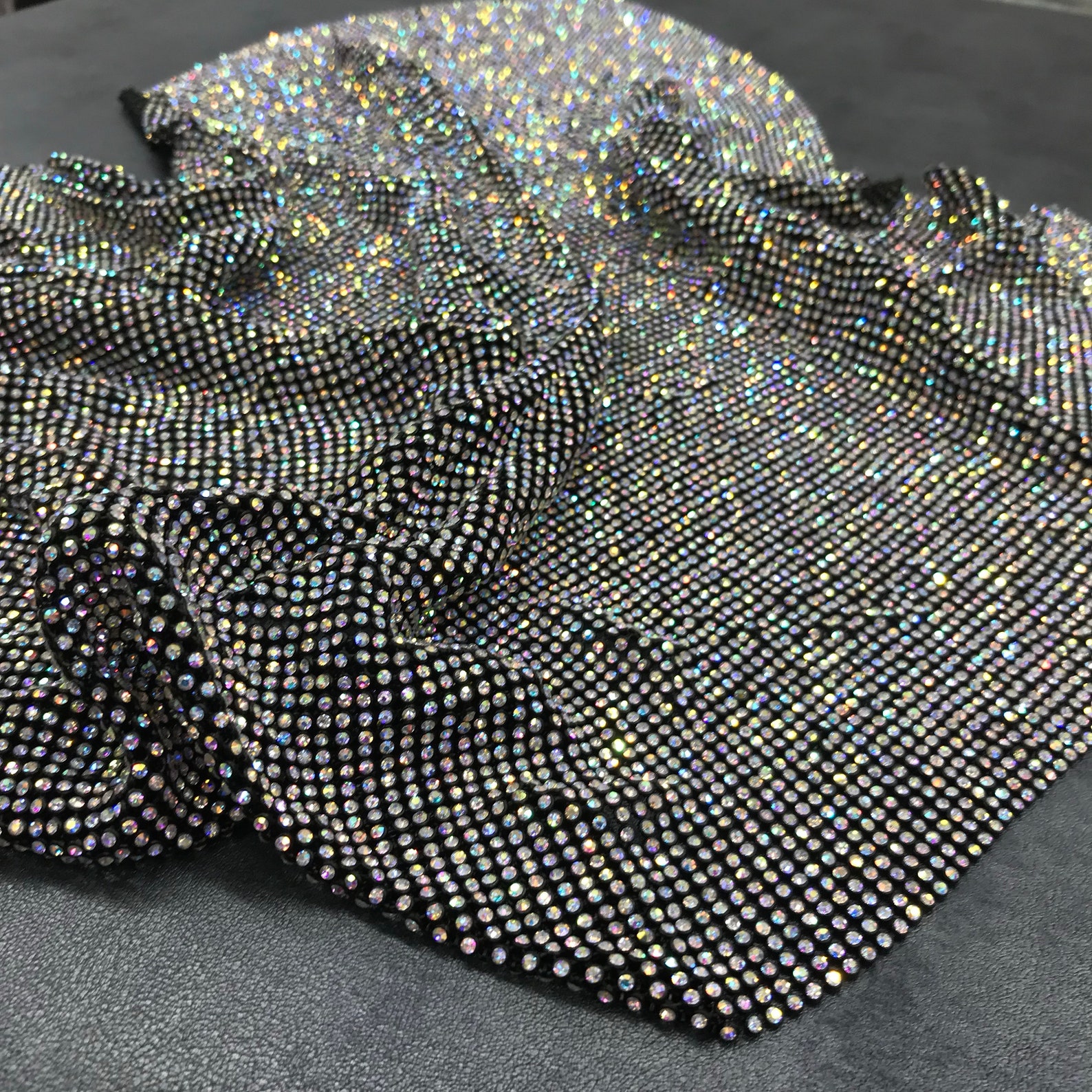 Black Rhinestone Sheet With AB Crystals | Etsy Australia