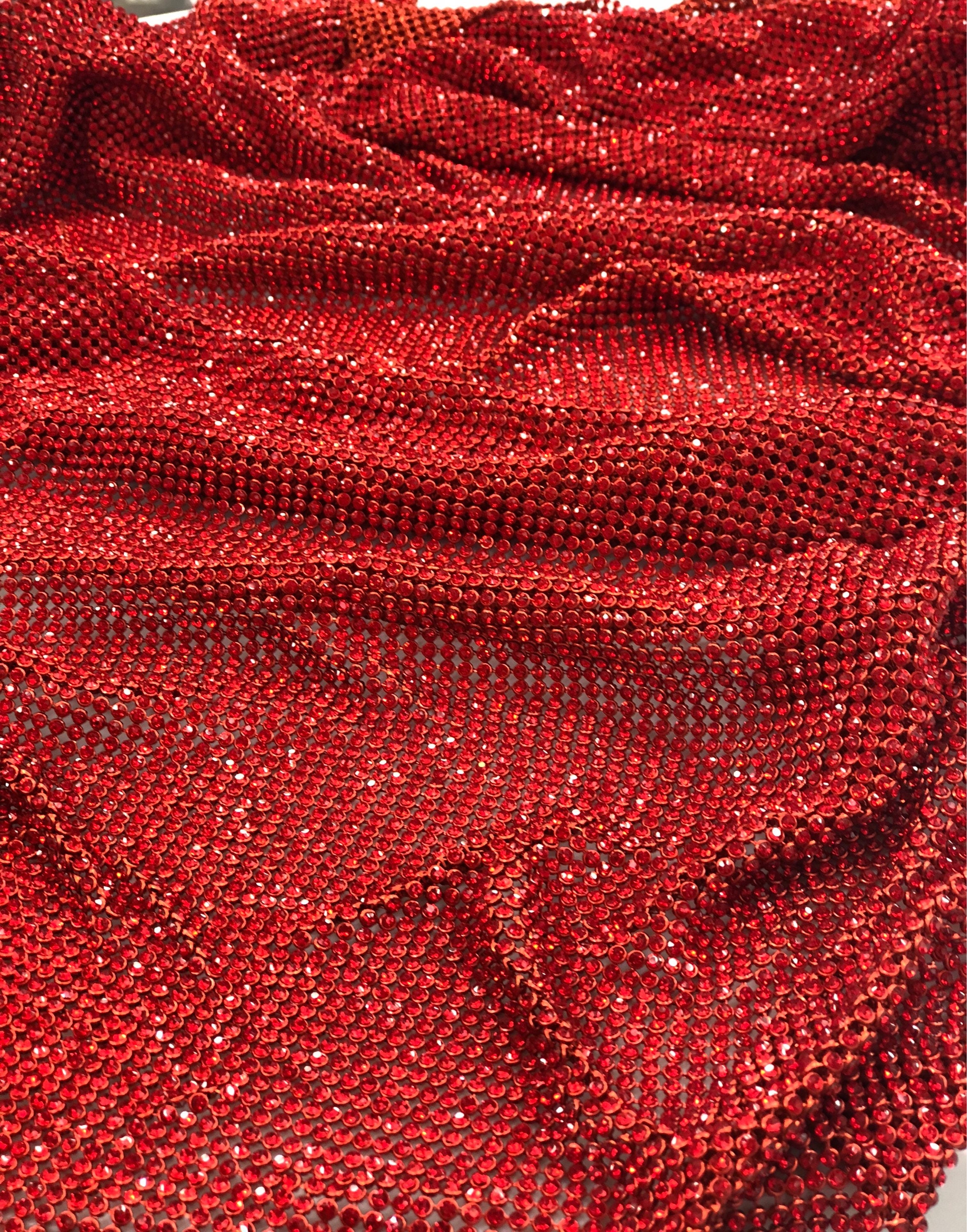 Red Rhinestone Sheet Red Crystal Fabric Red Rhinestone Fabric