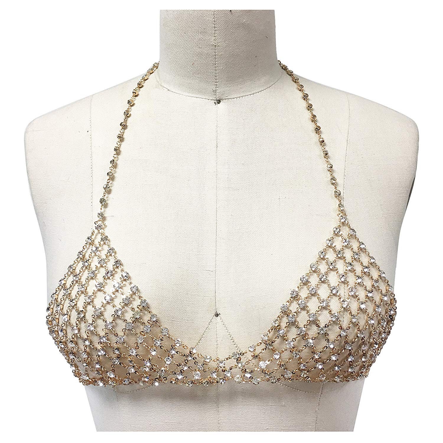 Crystal Rhinestone Bra Chain Body Jewelry Festival Bra Crystal Top
