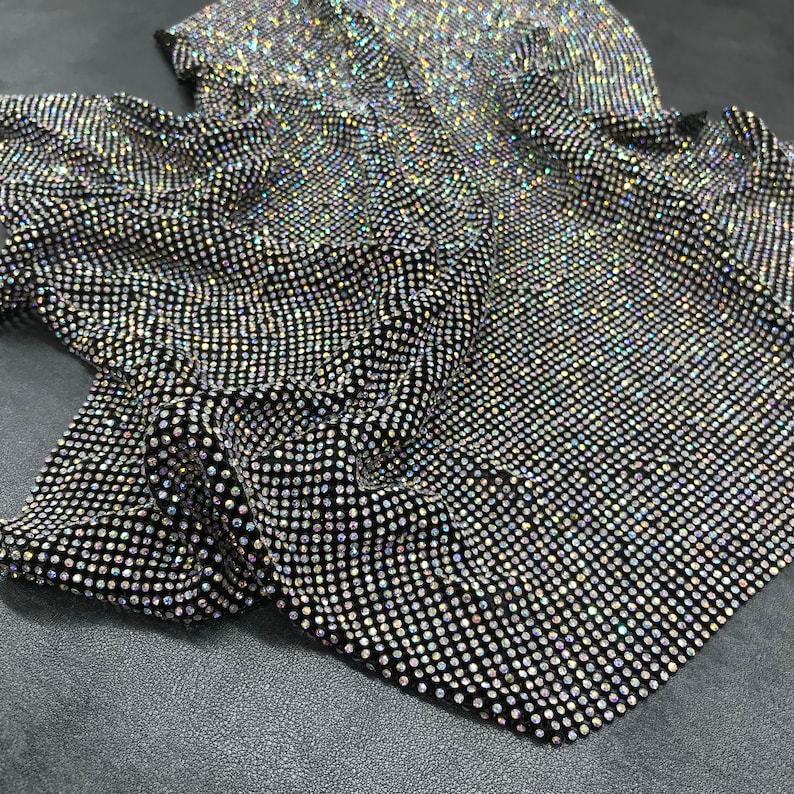 Black Rhinestone Sheet With AB Crystals | Etsy