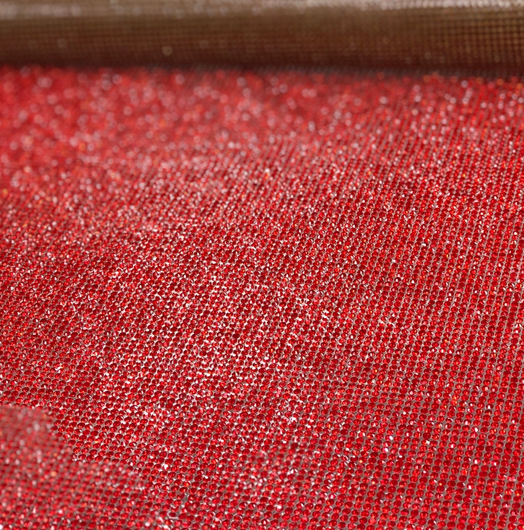 Red Iron-on Rhinestone Sheet Crystal Rhinestone Sheets - Etsy