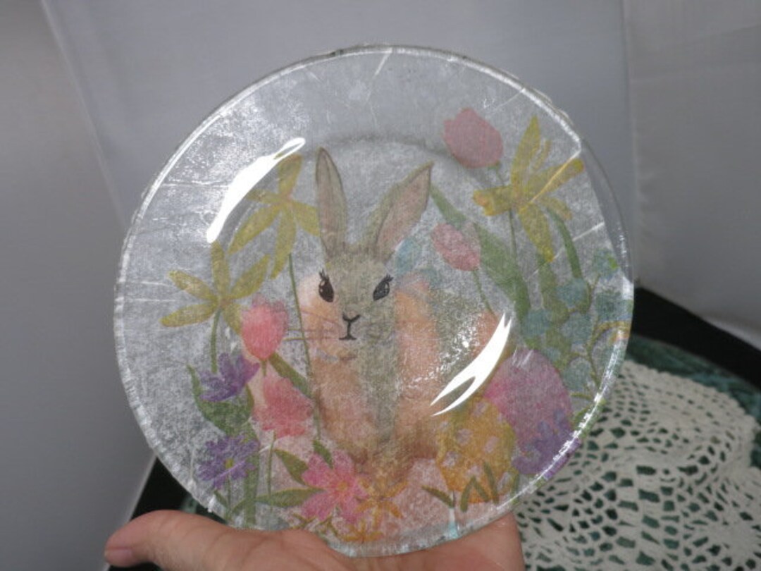 Easter Bunny Rabbit Modge Podge Spring Decorated Plate 7 1/2 Inches - Etsy