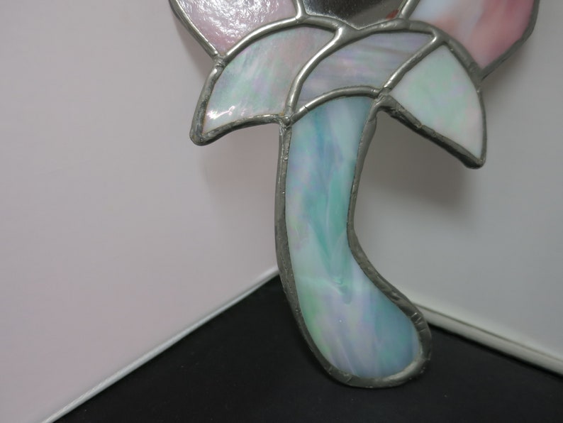 Vintage Stained Glass Vanity Hand Mirror Slag Glass Pewter - Etsy