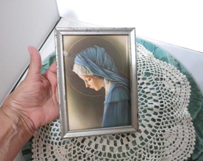 Vintage Blessed Virgin Mary Lithograph in Lambert Novelty Mirror Works ...