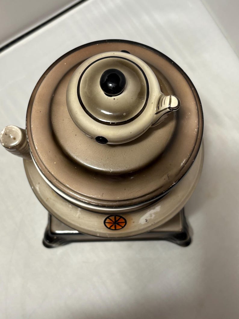 Royal Sealy Pot Belly Stove Cookie Jar Coffee Kettle Mid Century 1950s ...