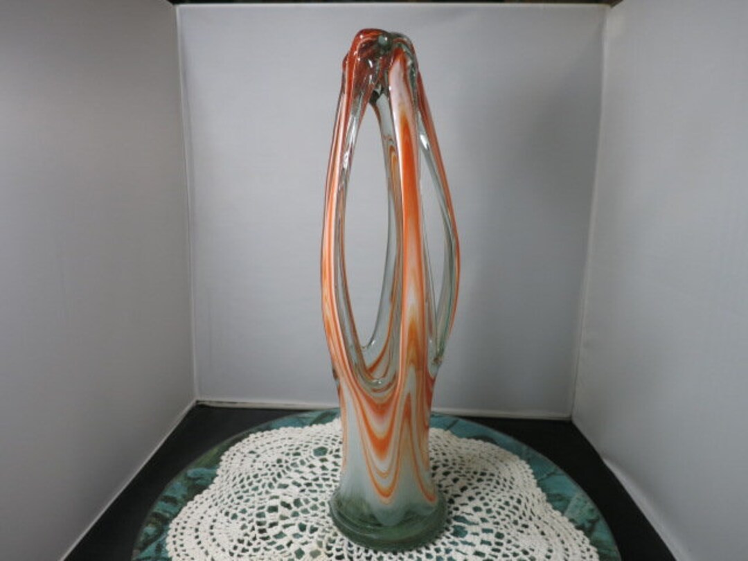 Arklahoma Art Glass Vase Arklahoma Company 15 1/4 Inches Aka Sooner or ...