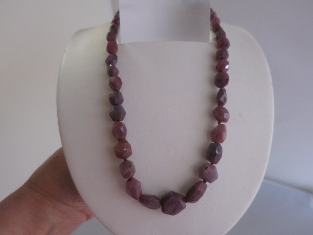 Stauer Raw Ruby Bevel Cut Bead Necklace 18.5 Inches - Etsy