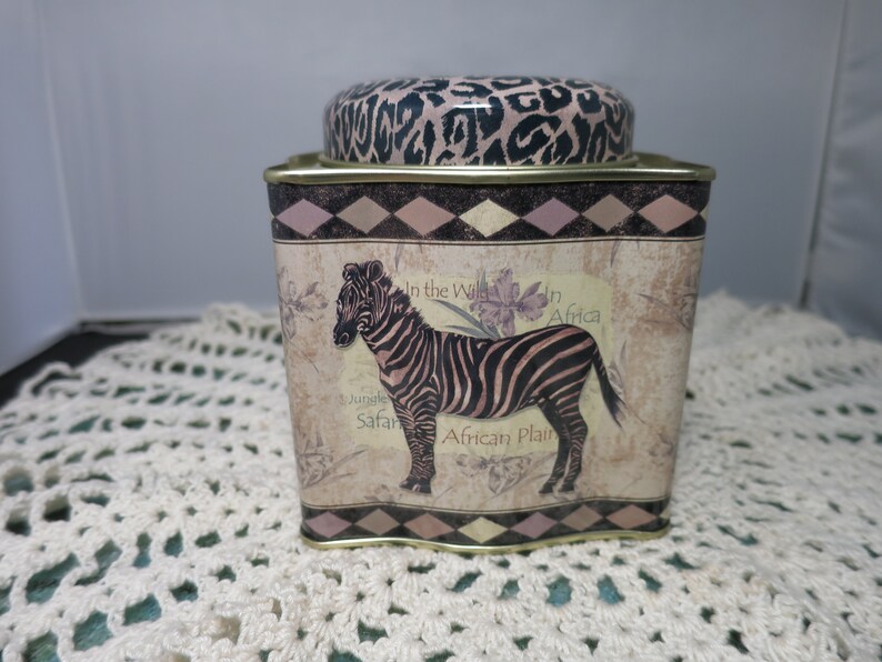 Vintage Zebra and Leopard African Safari Tin - Etsy