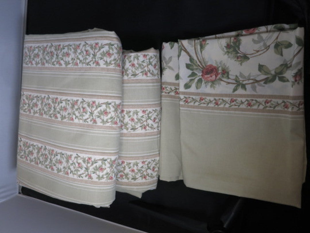 Vintage Louis Nichole Full Size Percale Sheet Set Flat Fitted and Two ...