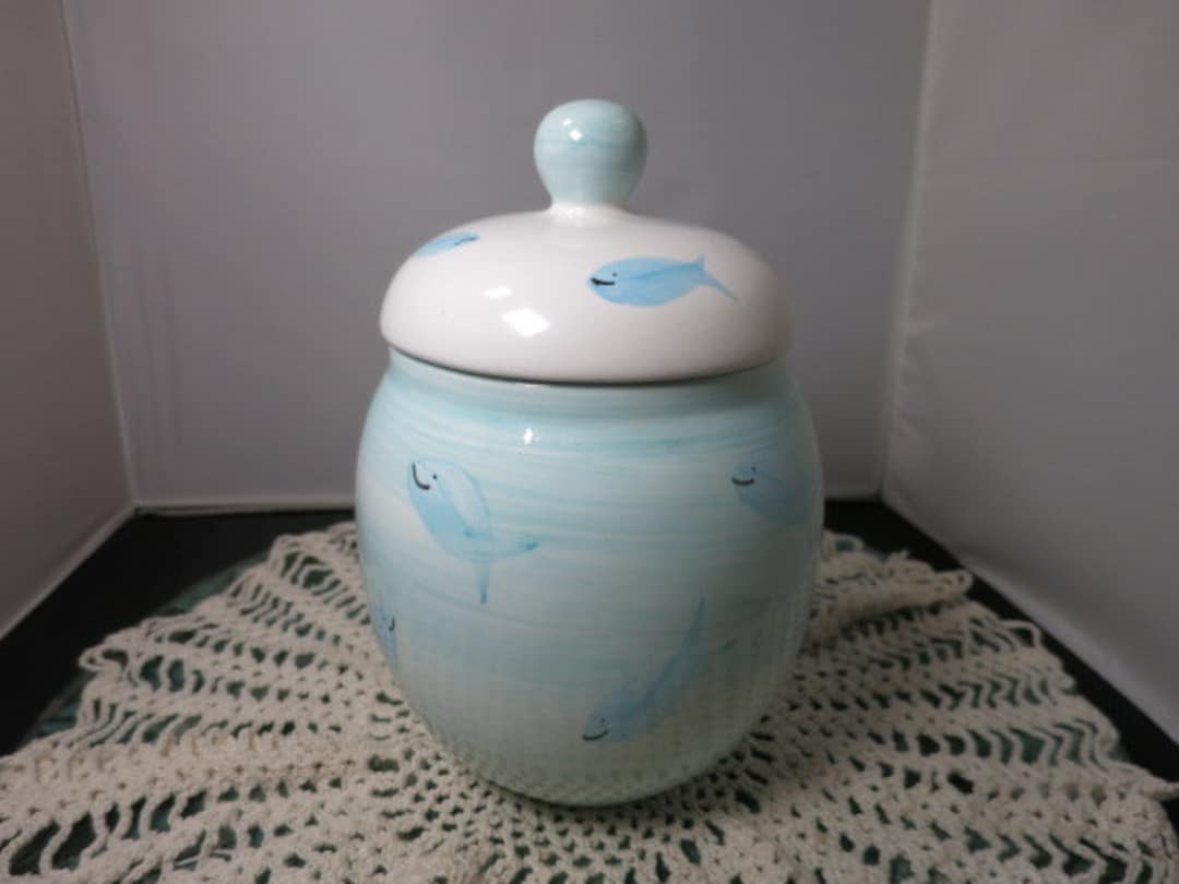 Vintage Fish Cookie Jar Treat Jar Candy Jar Fish Ocean Motif - Etsy