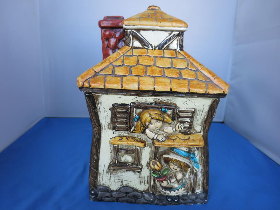 Vintage House Cookie Jar Manoir Craft - Etsy