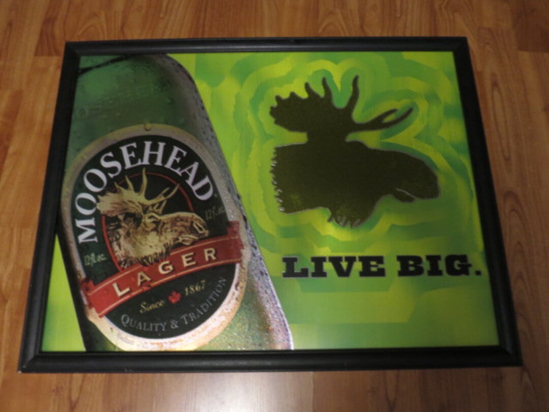 Moosehead Live Big Framed Sign 3D Psychedelic 19 1/2 Inches X 25 1/2 ...