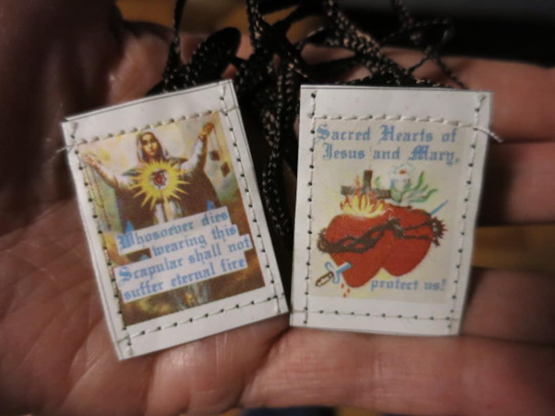 Vintage Scapular Sacred Hearts of Jesus and Mary - Etsy