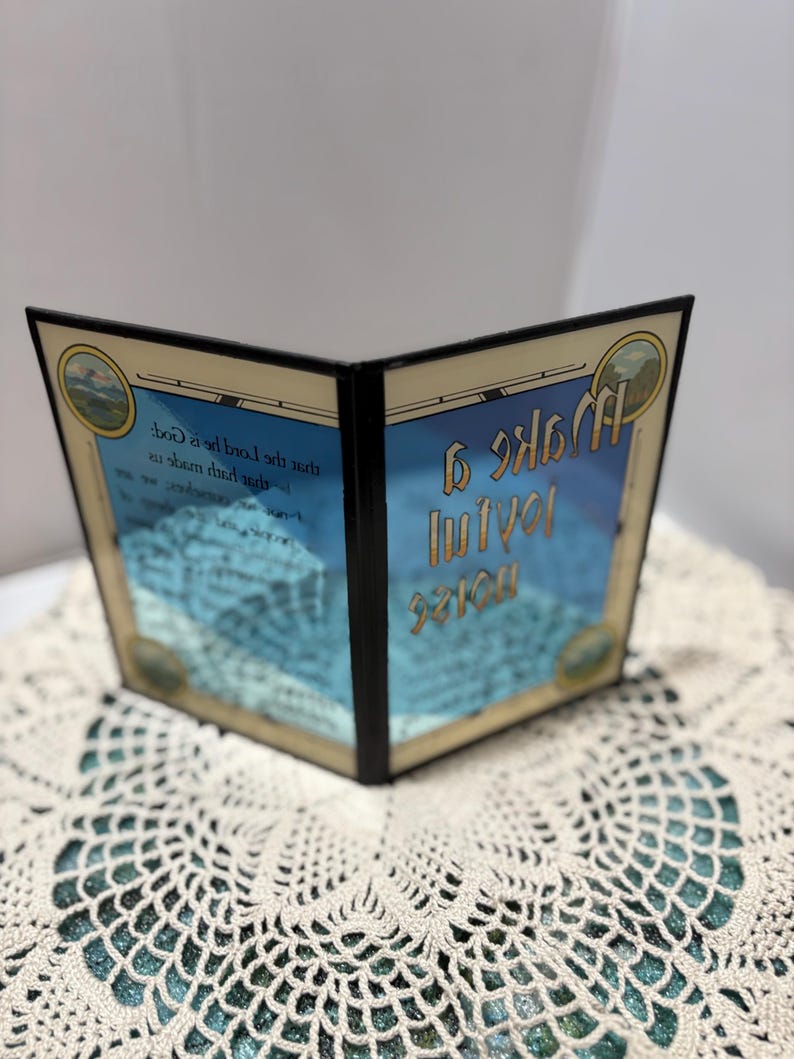 Christian Psalm 100 Make a Joyful Noise Book Plaque Stained Glass by ...