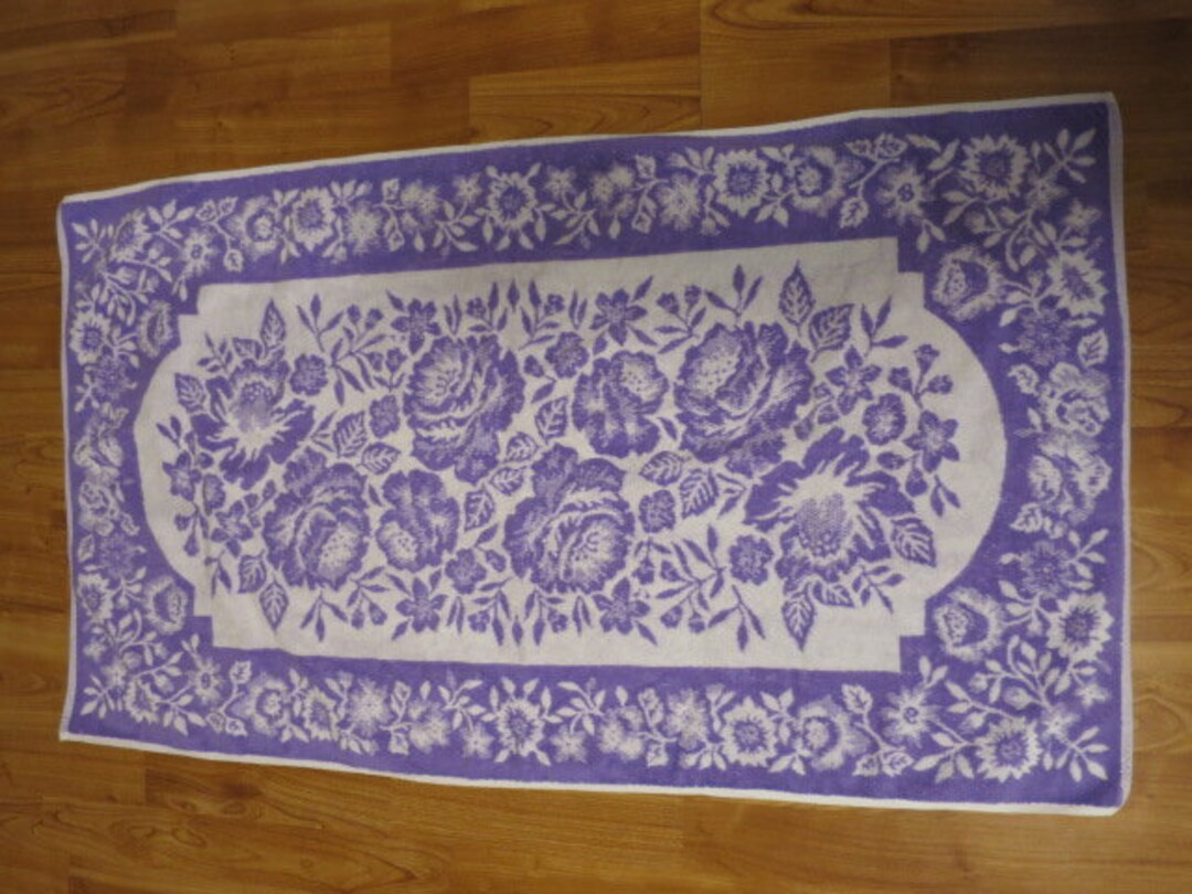 Vintage Sears Cotron Towel Wash Cloth White Purple Floral Flowers - Etsy
