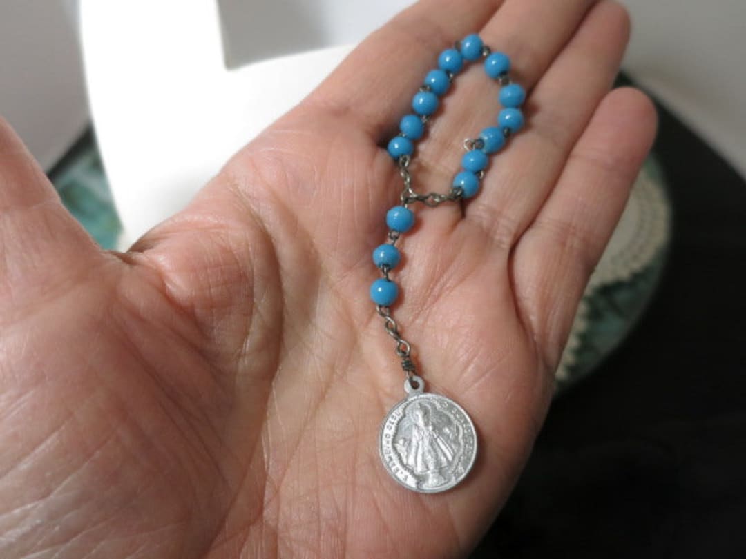 Vintage Chaplet of the Infant Jesus of Prague With Blue Glass Beads 2 ...