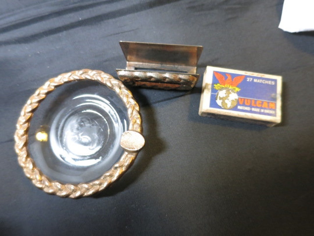 Fleur De Lis Ashtray and Matchbox Holder by Princess House Plus Vulcan ...