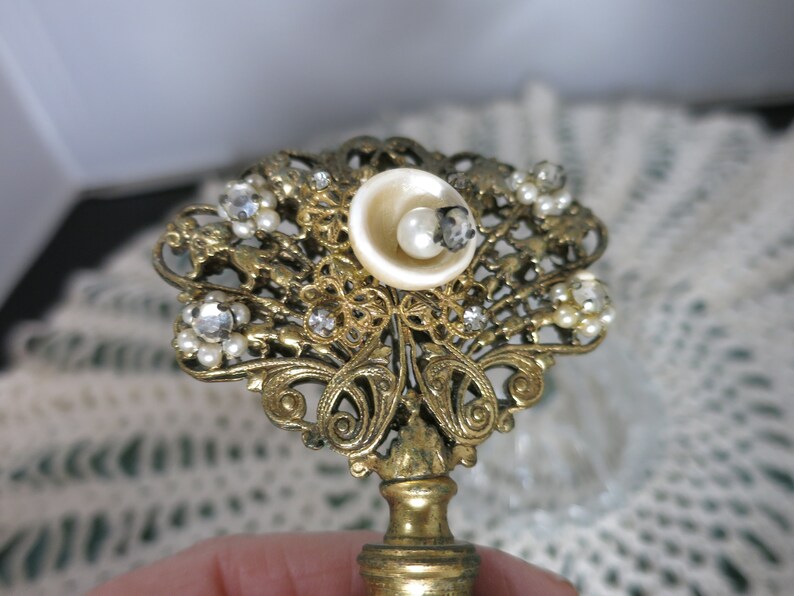 Vintage Robert Perfume Bottle, Ornate Faux Pearl Rhinestone Dauber - Etsy