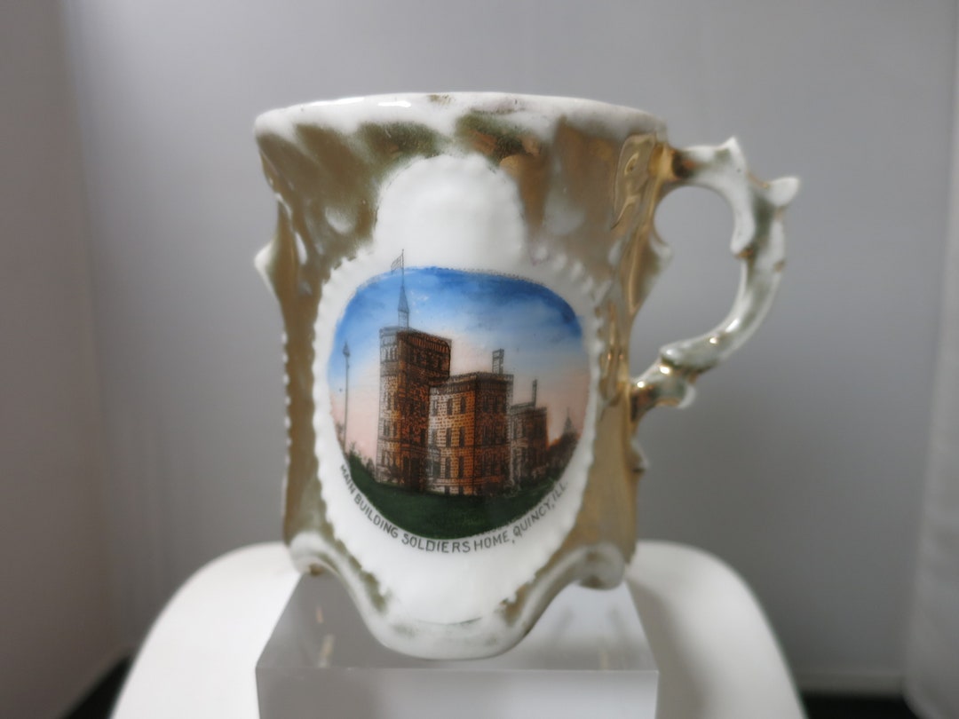 Antique Souvenir Lustre Cup Main Building Soldiers Home Quincy, Ill - Etsy