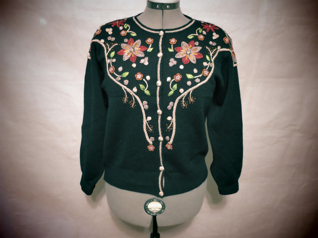 Vintage Great Cavalier by St. Paul Women's Floral Embroidered Black ...