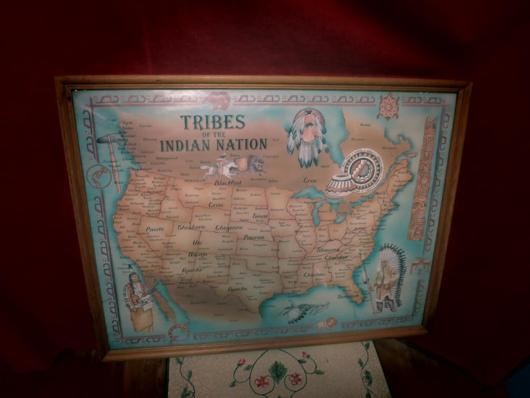 Vintage Tribes of the Indian Nation Framed Print Dated 1996 - Etsy