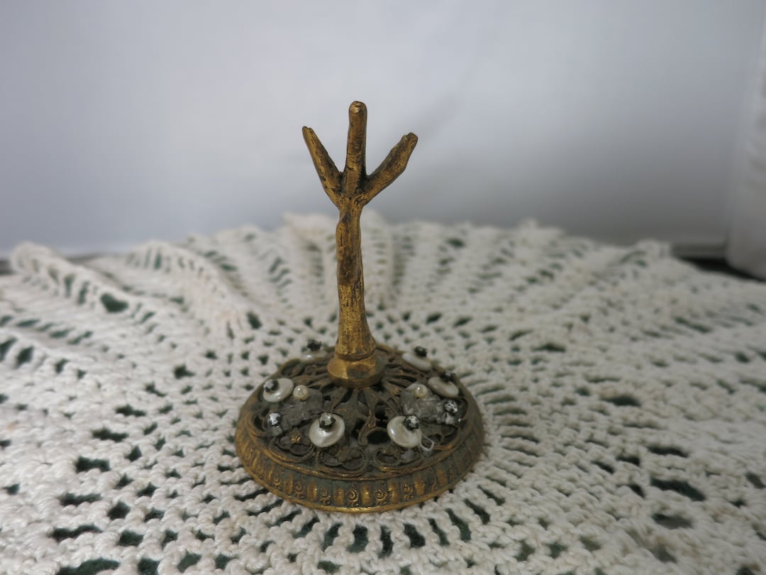 Original by Robert Ring Tree Jeweled Filigree Gilt Designed With Faux ...