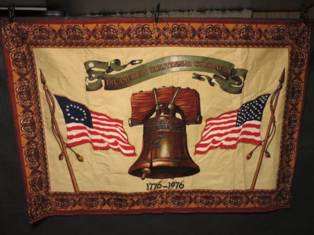 Vintage American Bicentennial Celebration Wall Tapestry 1776-1976 40" X ...