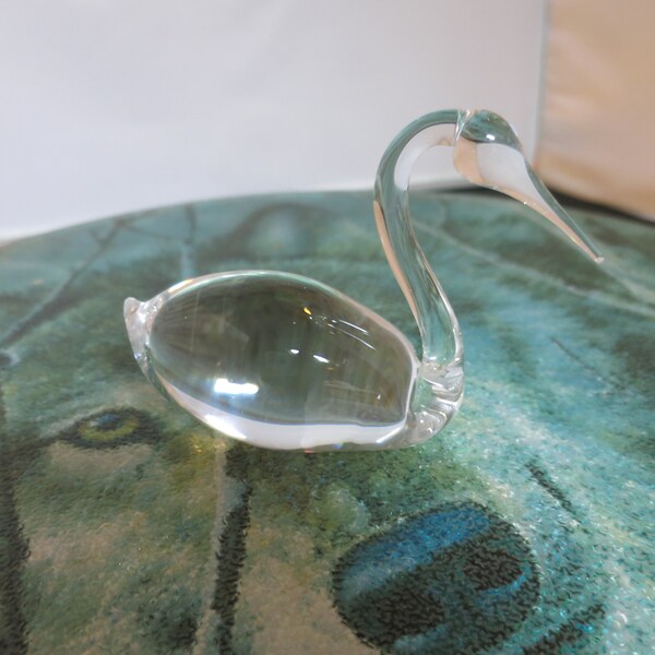 Vintage Blown Glass Swan - Etsy