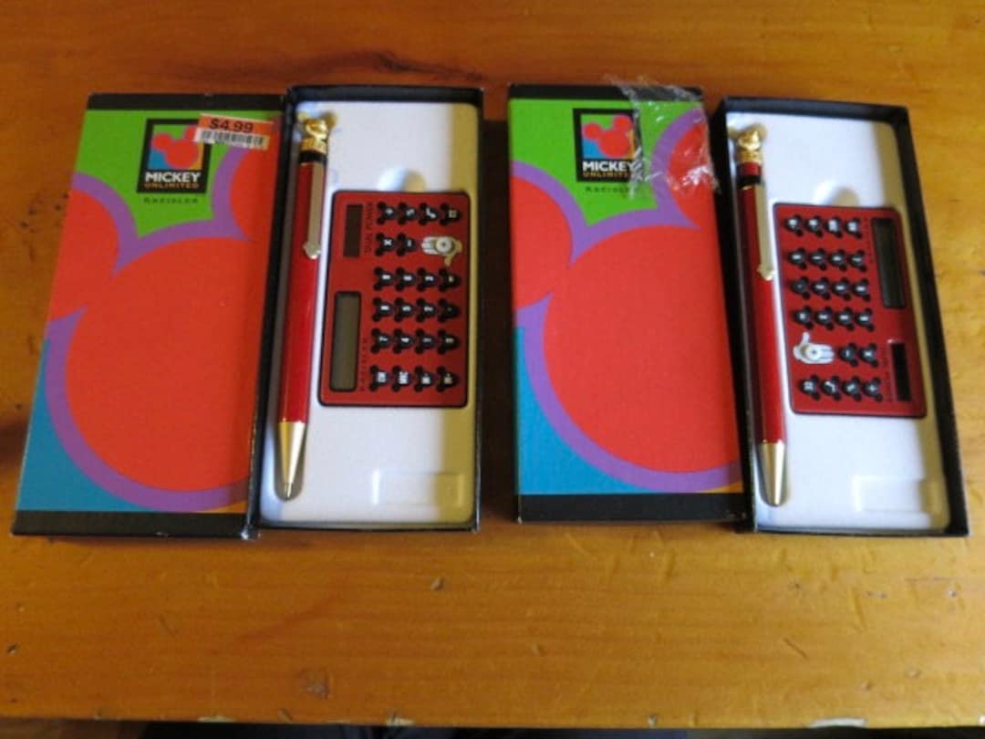 Disney Mickey Mouse Pen Calculator Set Choice Listing - Etsy