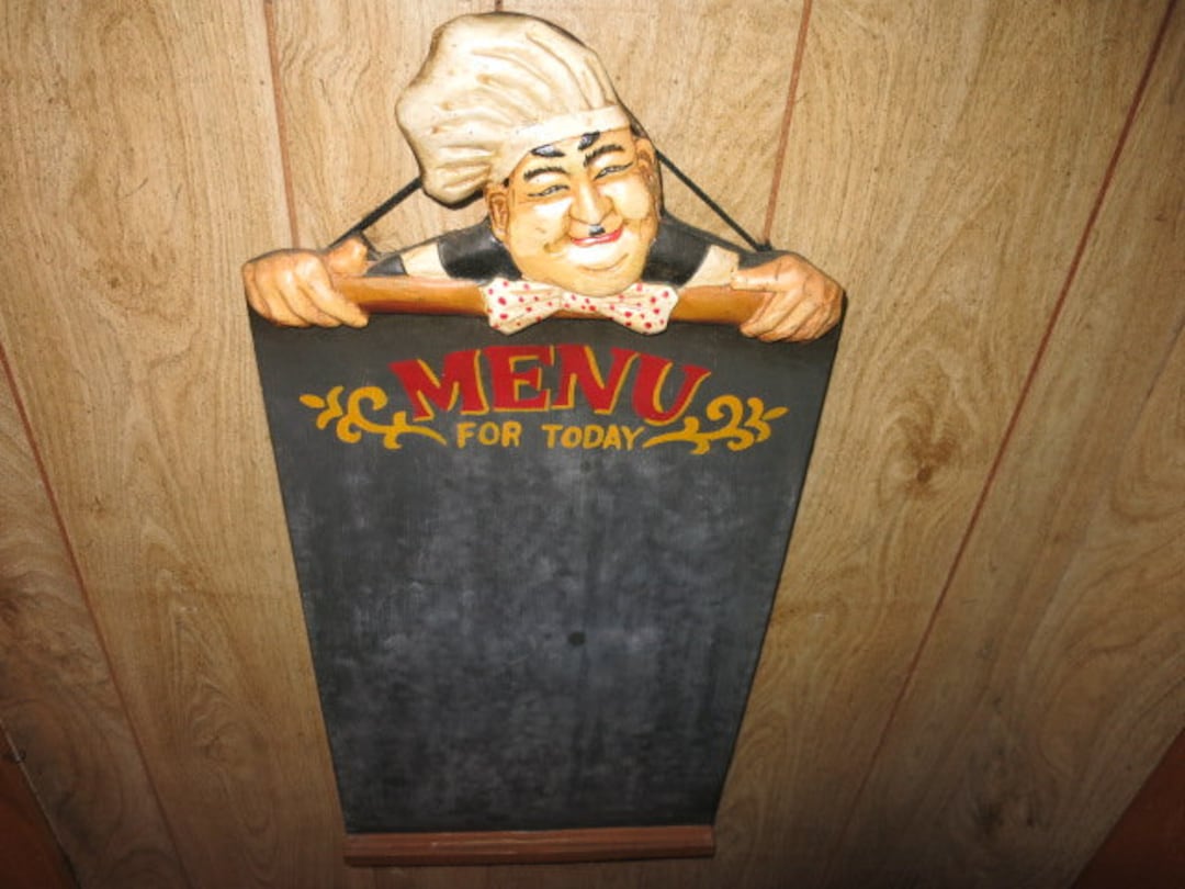 Vintage Chef Menu Chalkboard 3D 24 1/4 Inches X 11 3/4 Inches Kitchen ...