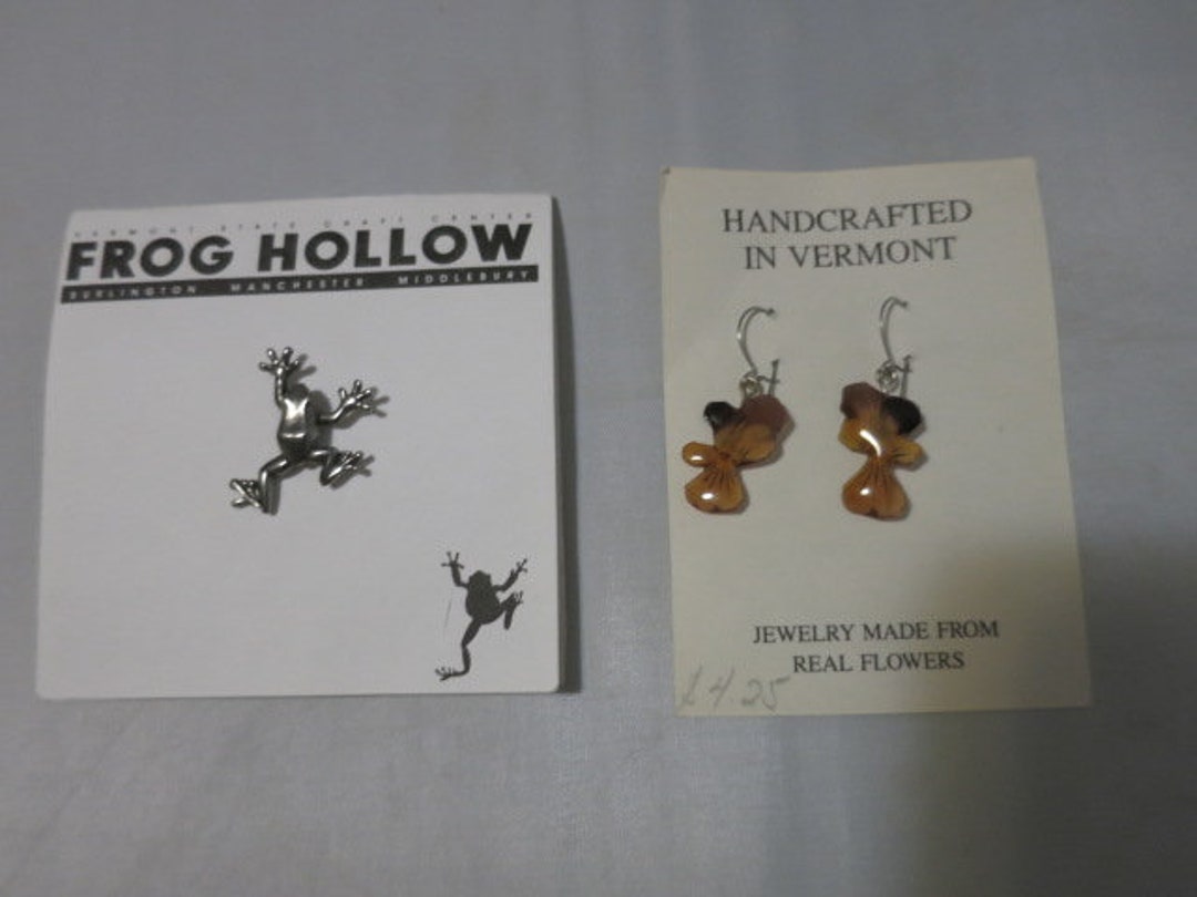Vintage Danforth Pewter Vermont Frog Hollow Tree Frog Lapel Pin or ...