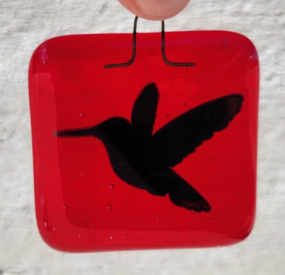 Handmade Fused Glass Hummingbird Suncatchers - Etsy