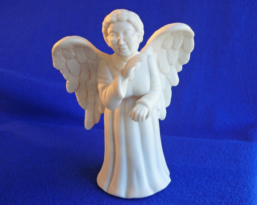 Grandma Angel Figurine -- 6-3/4" Porcelain Bisque Ceramic Ready to ...