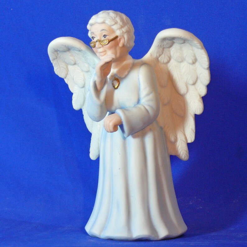 Grandma Angel Figurine -- 6-3/4" Porcelain Bisque Ceramic Ready to ...