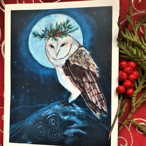 The Wisdom of Winter Stillness. Winter Holiday Owl. Celtic Solstice Owl ...