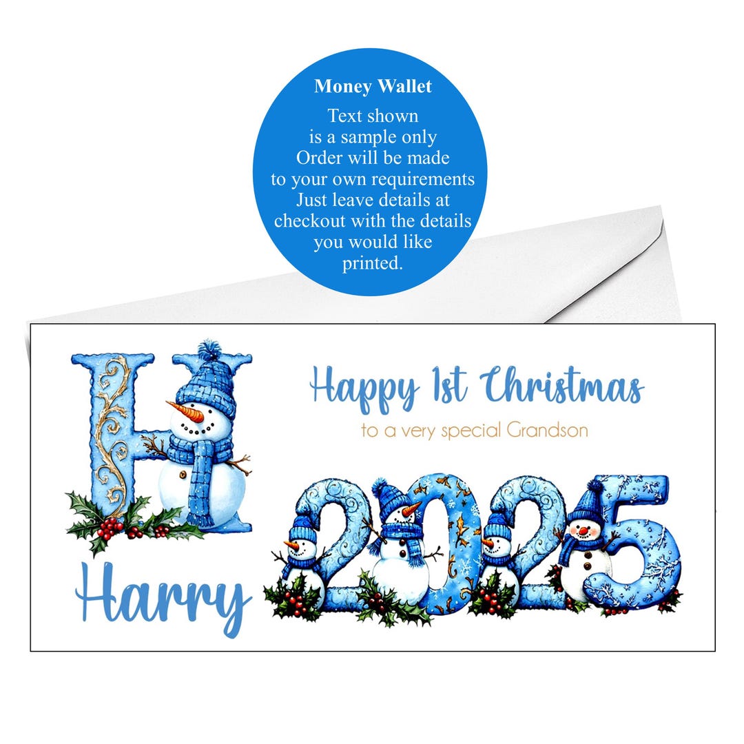 1st First Christmas Money/gift/voucher Wallet With Envelope ...