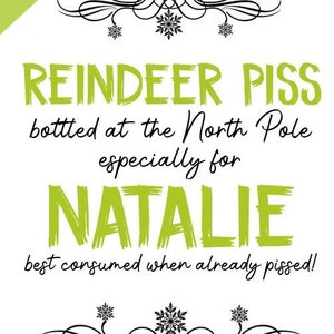 Funny/cute/rude,banter Christmas WINE LABEL. Present/gift Elf, Santa or ...