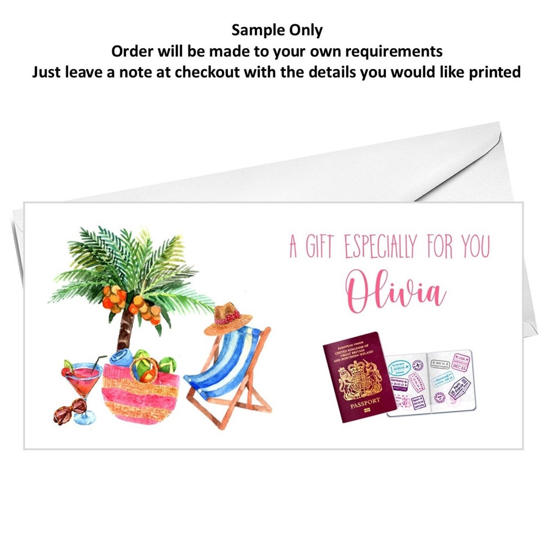 Personalised Money Gift Voucher Wallet With Pouch Inside, Can Be Any ...