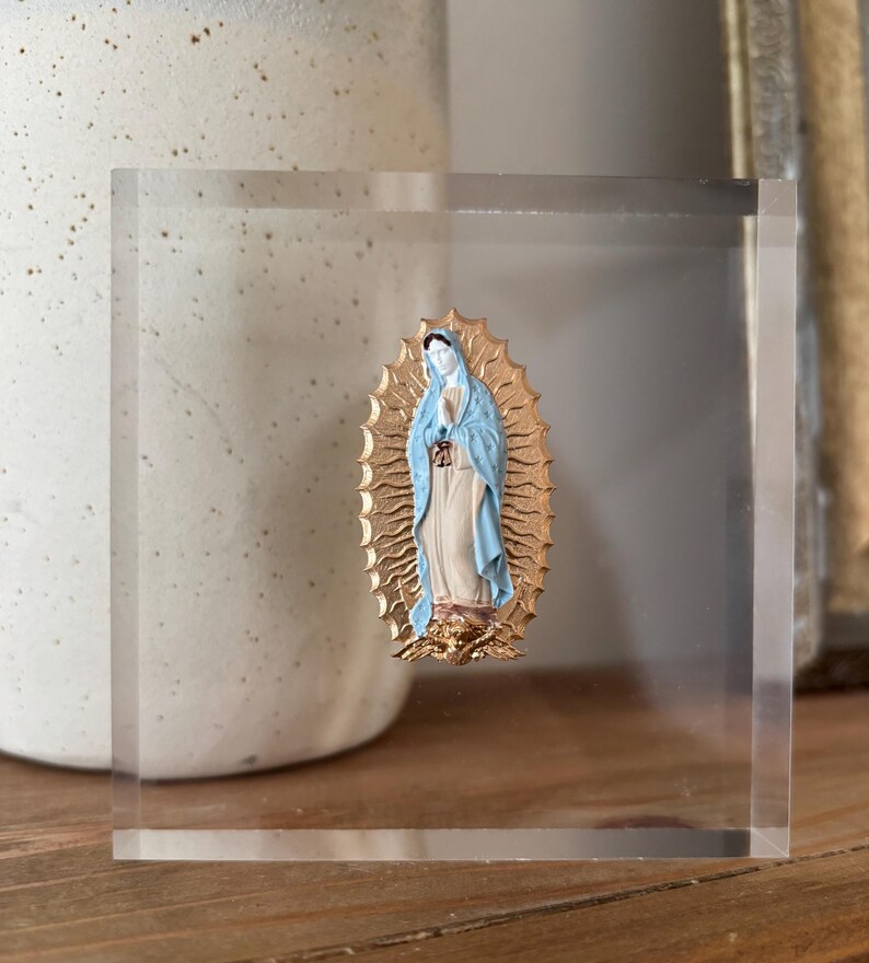 Handmade Virgin Mary Acrylic Block - Catholic Home Decor, Marian Art - Etsy