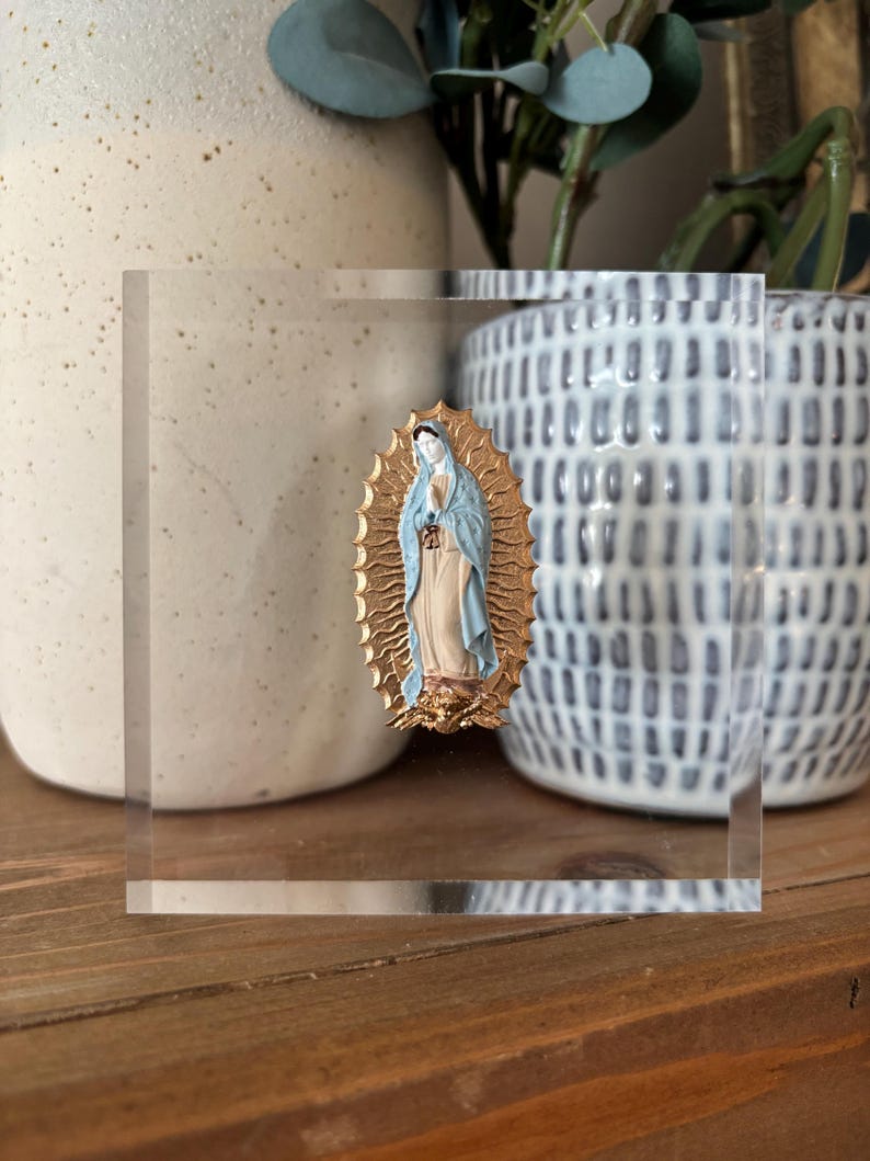 Handmade Virgin Mary Acrylic Block - Catholic Home Decor, Marian Art - Etsy