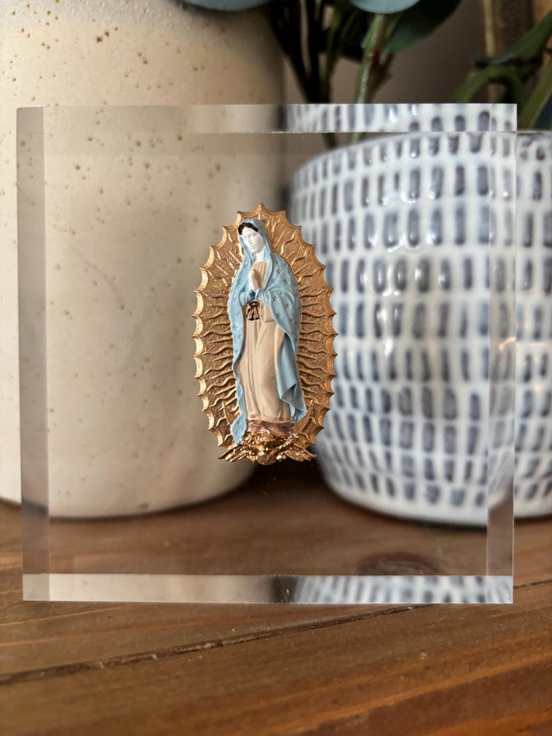Handmade Virgin Mary Acrylic Block - Catholic Home Decor, Marian Art - Etsy