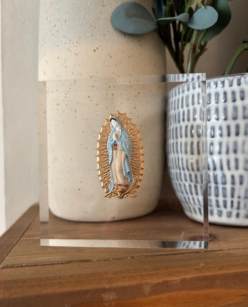 Handmade Virgin Mary Acrylic Block - Catholic Home Decor, Marian Art - Etsy