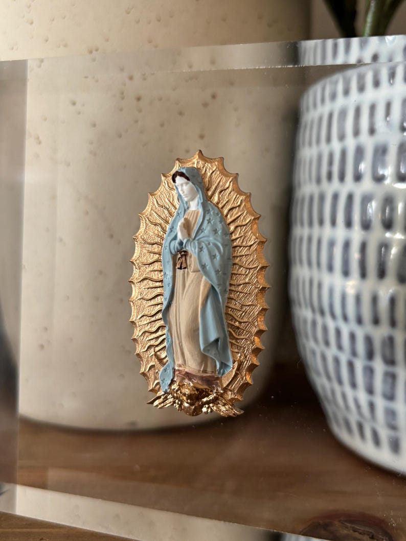 Handmade Virgin Mary Acrylic Block - Catholic Home Decor, Marian Art - Etsy