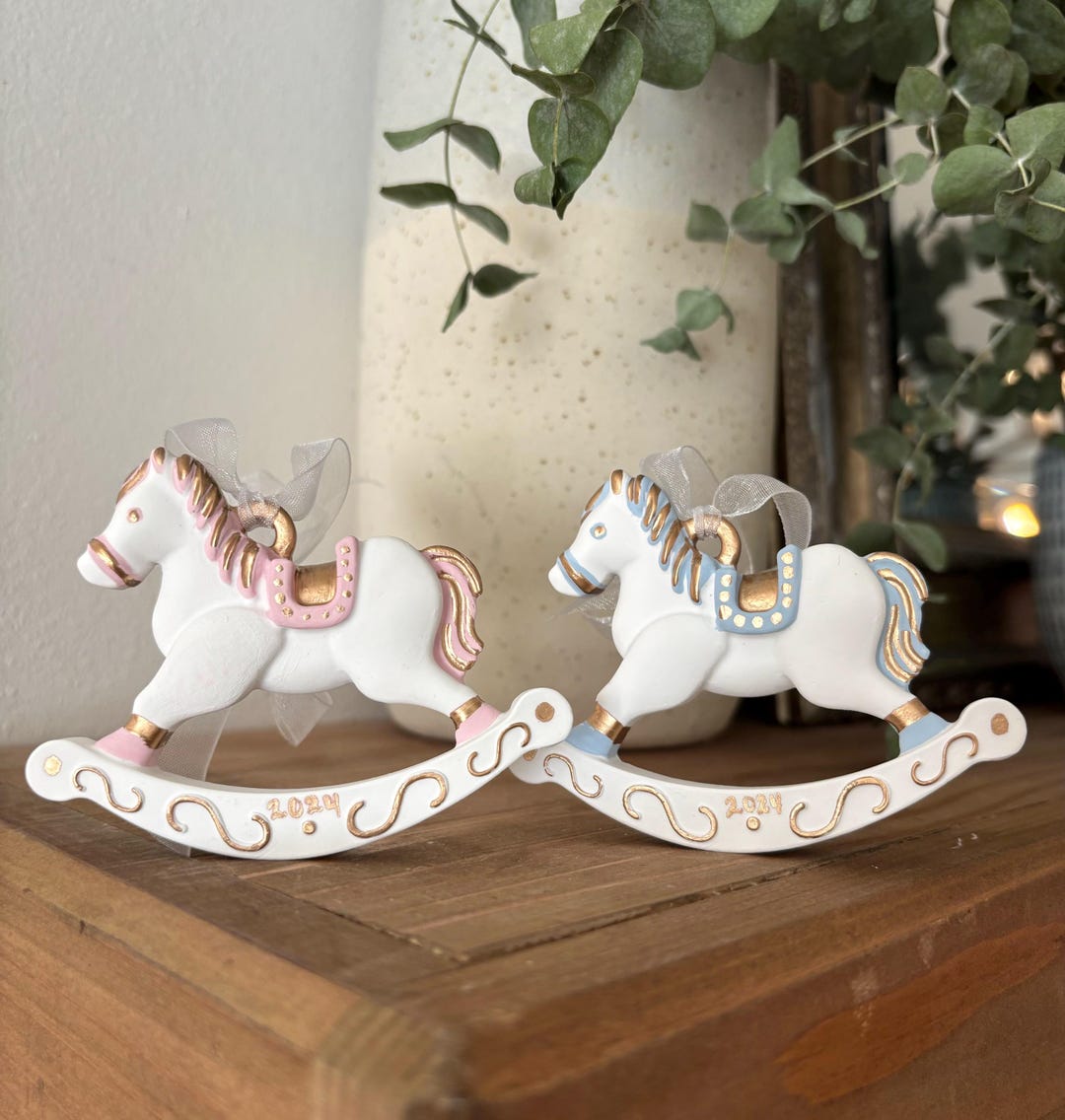 Hand-poured Ceramic Rocking Horse Ornament: Gold Leaf 2025 - Etsy