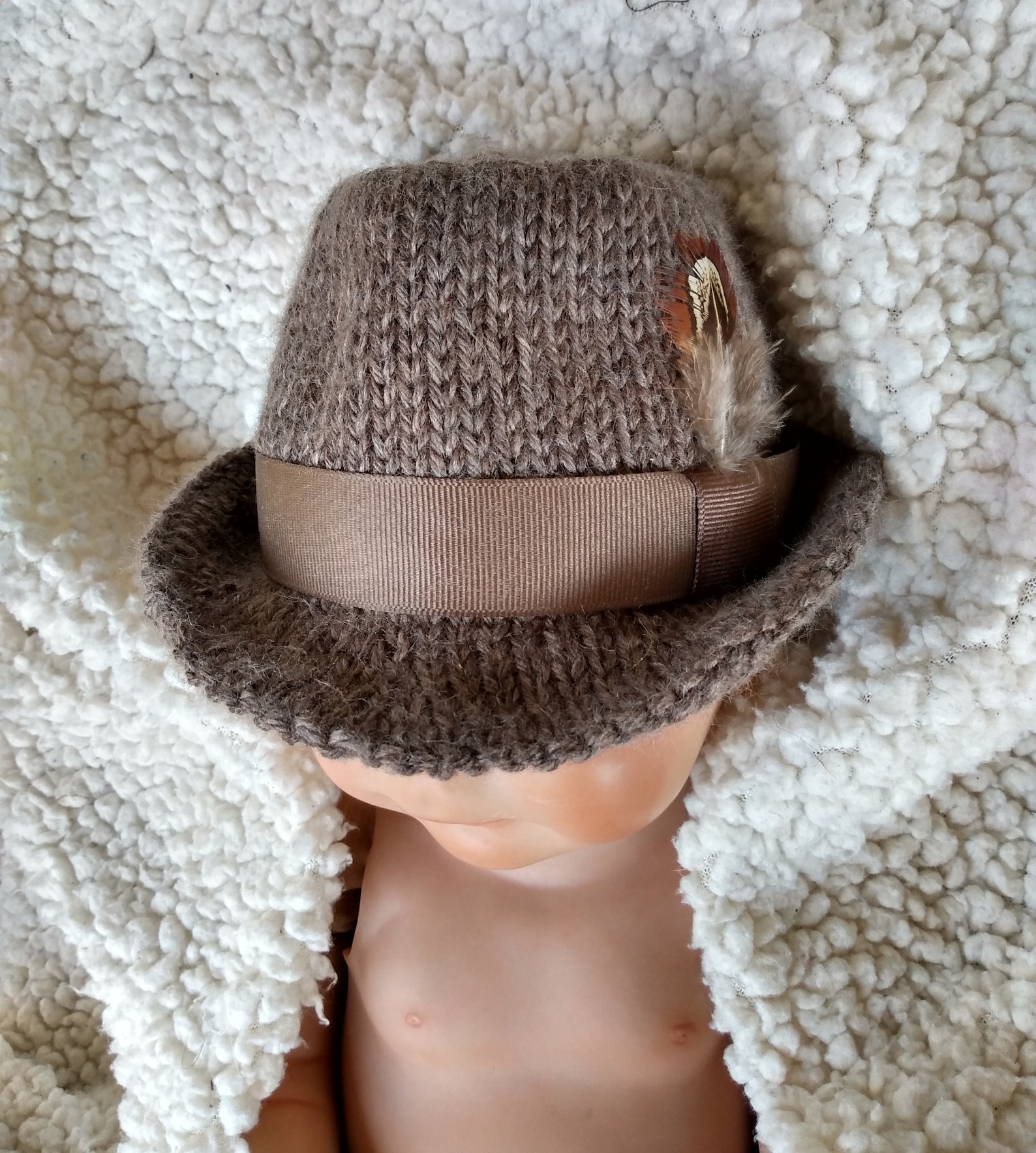 Baby Fedora Vintage Baby Hat Classic Brown Fedora Newborn - Etsy