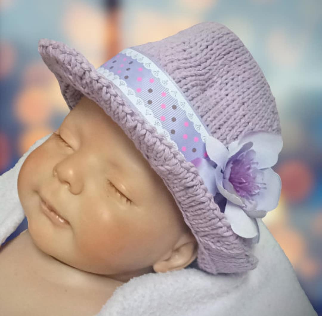 Baby Fedora, Little Girl Hat, Baby Hat With Flower, Newborn Photo Prop ...